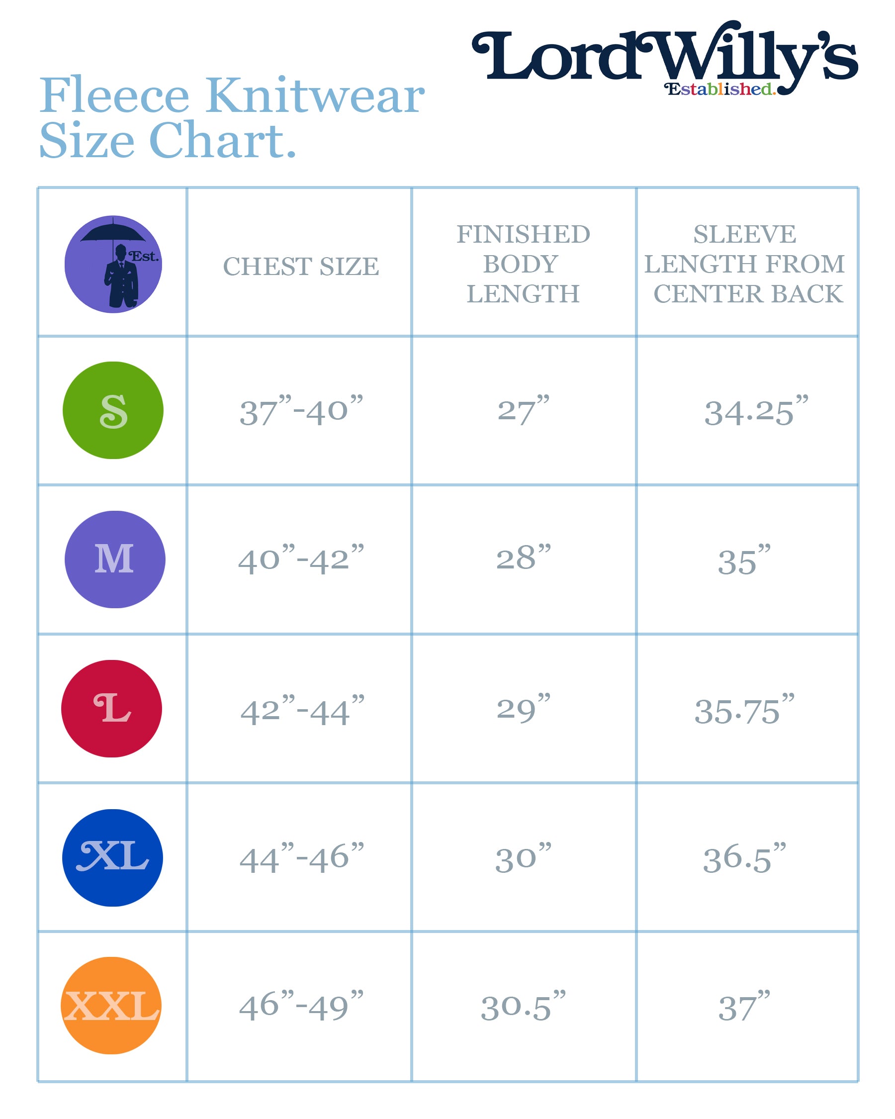 Lord Willy's. Est. "Makers of fine clothing for interesting people ...