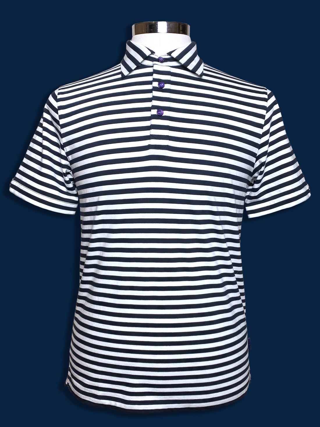 Navy and White Stripe Polo. – Lord Willy's. Established.